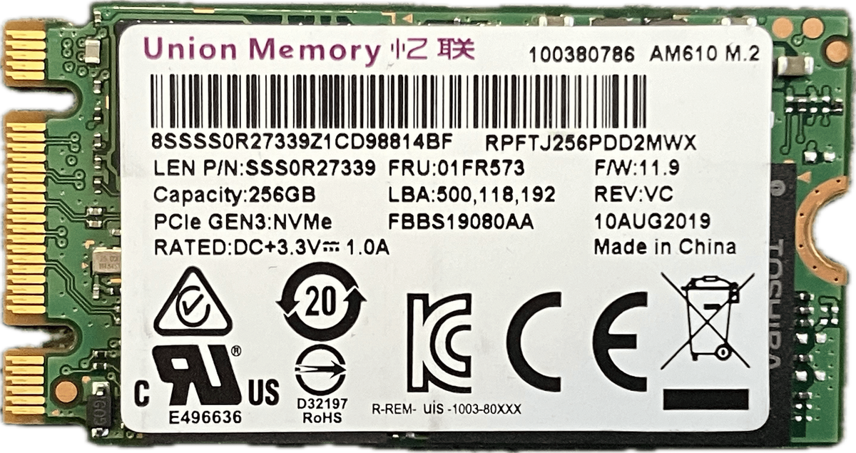 Dysk SSD NVMe / Union Memory AM610 / 256 GB / M.2 PCIe 3.0 - sprzęt ...