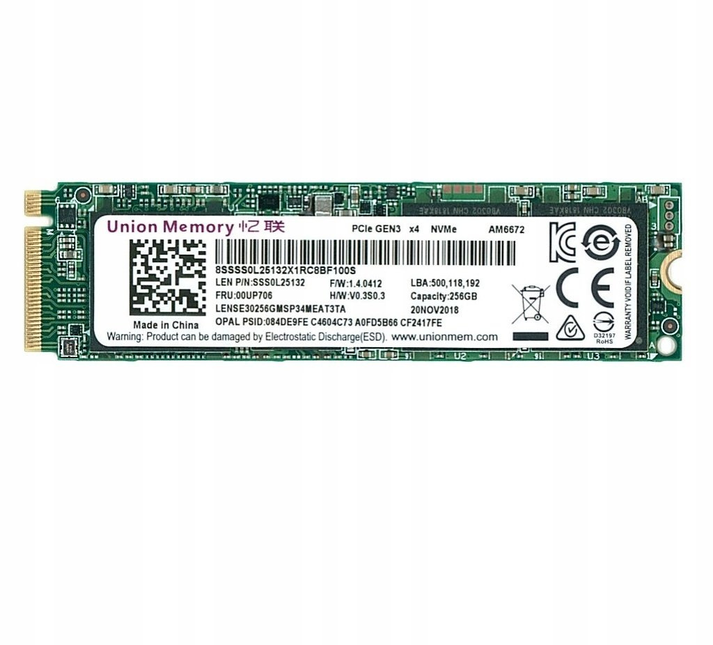 Dysk SSD NVMe / Union Memory AM6672 / 256 GB / M.2 PCIe 3.0 - sprzęt ...