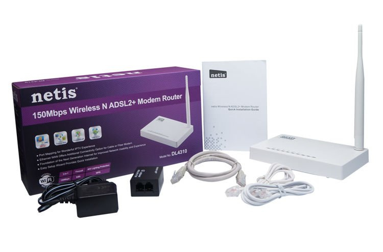 Netis Bezprzewodowy Modem/Router ADSL2+ N150, DL4310 - sprzęt ...